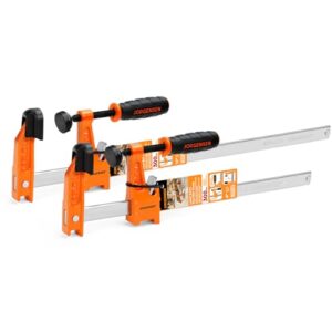 jorgensen 2-piece steel bar clamp set, light duty f-clamp, 8-inch & 12-inch