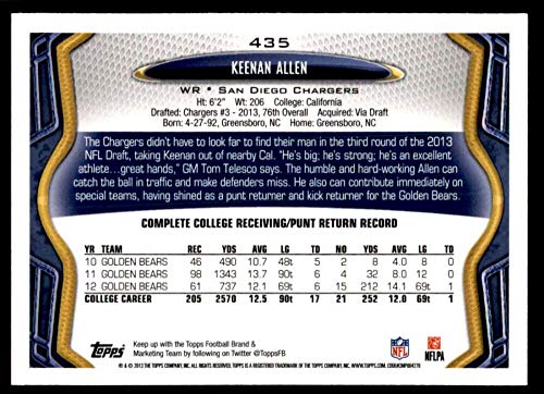 2013 Topps #435 Keenan Allen RC - Chargers NFL Football Card (RC - Rookie Card) NM-MT