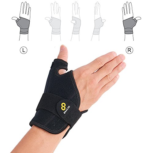 Bracoo Thumb Spica Splint Stabilizer, Wrist Support Brace for Arthritis Pain, de Quervain's, Sprained Pain Relief - Fit Right & Left Hand, TP32