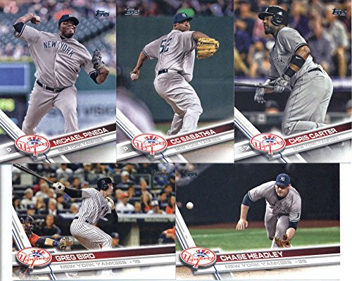 New York Yankees 2017 Topps Complete Mint Hand Collated 25 Card Team Set with Aaron Judge Rookie and Gary Sanchez Plus