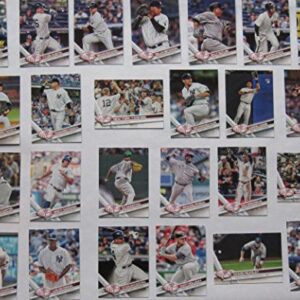 New York Yankees 2017 Topps Complete Mint Hand Collated 25 Card Team Set with Aaron Judge Rookie and Gary Sanchez Plus