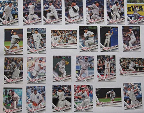 New York Yankees 2017 Topps Complete Mint Hand Collated 25 Card Team Set with Aaron Judge Rookie and Gary Sanchez Plus