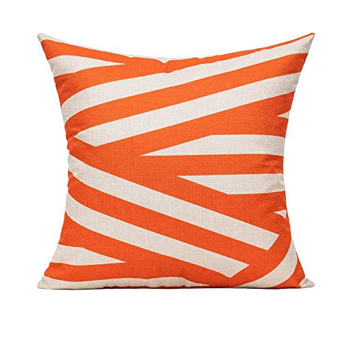 All Smiles Outdoor Pillow Covers Fall Patio Orange Throw Pillow Covers 18x18 Fall Decor Boho Furniture Pillow Cases Decorative Cushion Set of 4 for Home Porch Chair Couch Sofa Living Room Geometric