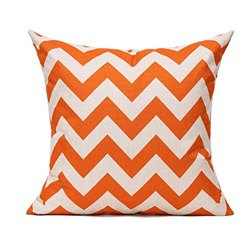 All Smiles Outdoor Pillow Covers Fall Patio Orange Throw Pillow Covers 18x18 Fall Decor Boho Furniture Pillow Cases Decorative Cushion Set of 4 for Home Porch Chair Couch Sofa Living Room Geometric