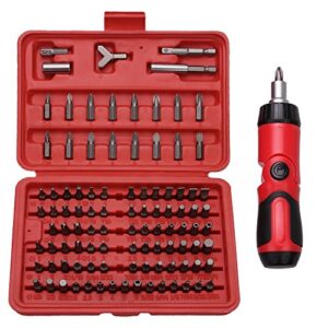 101-piece premium security screwdriver bit set with bonus ratchet driver | both standard and tamper proof bits | include phillips, pozi, slotted, hex, torx, square, xzn, spanner, torq, triwing, clutch