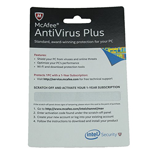 McAfee Anti-Virus Plus - Subscription License - PC - Activation Card - English