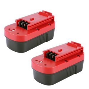 biswaye 2-pack 3.8ah 18v ni-cd battery compatible with black & decker hpb18-ope 18-volt slide pack battery hpb18 244760-00 a1718 fs18fl fsb18 and 18-volt firestorm cordless power tools