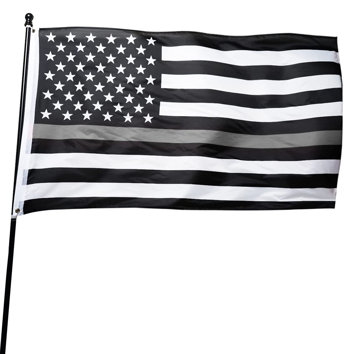 DANF Thin Gray Silver Line Law Enforcement Correctional Corrections Guards Officers 3x5 Feet Flag with Grommets