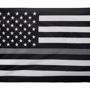 DANF Thin Gray Silver Line Law Enforcement Correctional Corrections Guards Officers 3x5 Feet Flag with Grommets