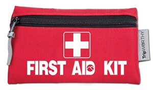 travel size first aid kit: 100 piece small first aid travel bag compact lightweight & portable mini 1st aid box | car camping backpacking hiking school office & survival first aid supplies