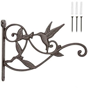 Mkono Hanging Plant Bracket Hook Iron Decorative Plant Hanger for Flower Basket Bird Feeder Wind Chime Lanterns, 1 Pack