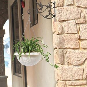 Mkono Hanging Plant Bracket Hook Iron Decorative Plant Hanger for Flower Basket Bird Feeder Wind Chime Lanterns, 1 Pack