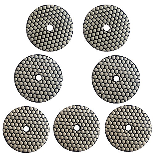 Easy Light 4 Inch Diamond Dry Polishing Pads for Granite Marble Polish (8 Pcs Set, Grit 50-3000 Buff)