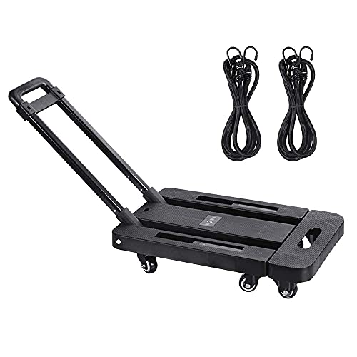 Boshen 440lb 18.50"x11.81"x3.54" Heavy Duty Luggage Cart Dolly Folding Platform Moving Warehouse Push Hand Truck