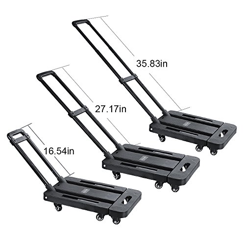 Boshen 440lb 18.50"x11.81"x3.54" Heavy Duty Luggage Cart Dolly Folding Platform Moving Warehouse Push Hand Truck