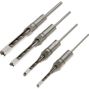 Driak 4-Piece 1/4-to-1/2-Inch HSS Woodworking Tools Auger Bit Square Hole Drill Bit Countersink Drill Bit Hole Saw Kit Wood Chisel Set Wood Drill Bit Set Used for Woodworking Aspects