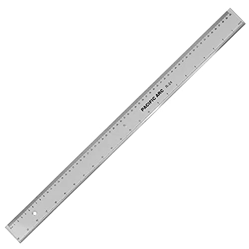 Pacific Arc 24 Inch Ruler Clear Plastic, Graduations in Inches and Centimeters