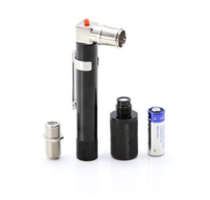 coaxial (coax) pocket continuity tester (tracer) with voltage toner (sound) and barrel connector bundle, for testing, labeling, and identifying coaxial lines - pocket toner