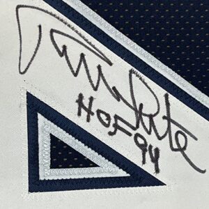 Framed Autographed/Signed Randy White HOF 94 33x42 Dallas Blue Football Jersey JSA COA