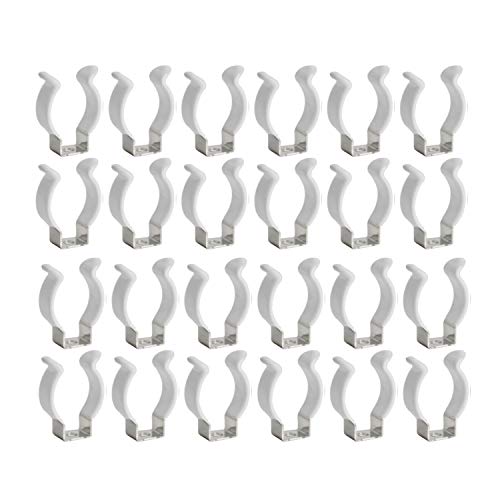 (24-Pack) JESLED T8 U Clips Holder Bracket for 8FT LED Light Bulbs, LED Fluorescent Tube Replacement Mounting Accessories, Stainless Steel Lamp Support, Lampholder, Pipe Clamps to Prevent Sagging