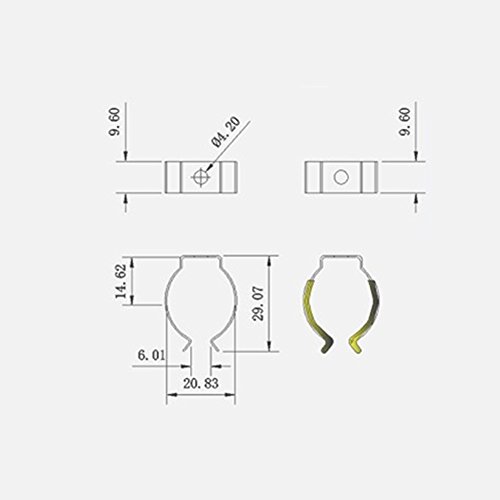 (24-Pack) JESLED T8 U Clips Holder Bracket for 8FT LED Light Bulbs, LED Fluorescent Tube Replacement Mounting Accessories, Stainless Steel Lamp Support, Lampholder, Pipe Clamps to Prevent Sagging