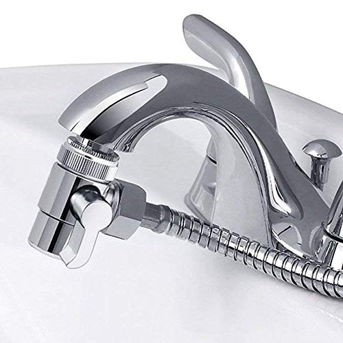 Polished Chrome Brass Sink Valve Diverter Faucet Splitter for Kitchen,Handheld Showerhead or Bathroom Sink Faucet Replacement Part Faucet to Hose Adapter Splitter Part M22 X M24