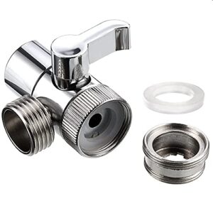 Polished Chrome Brass Sink Valve Diverter Faucet Splitter for Kitchen,Handheld Showerhead or Bathroom Sink Faucet Replacement Part Faucet to Hose Adapter Splitter Part M22 X M24