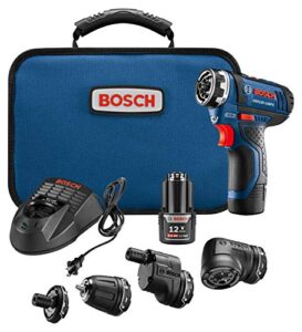 bosch gsr12v-140fcb22 cordless electric screwdriver 12v kit - 5-in-1 multi-head power drill set