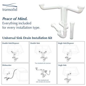 Transolid TSDIK Plastic Sink Drain Install Kit, 12" L x 16" W x 4" H, White