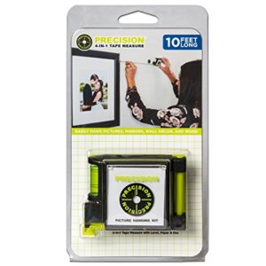 Precision 4-in1 Tape Measure with Level, Paper & Pen