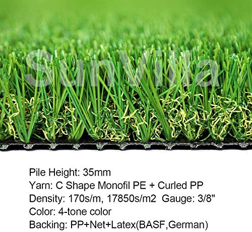 SunVilla SV7'X13' Realistic Indoor/Outdoor Artificial Grass/Turf 7 FT X 13 FT (91 Square FT)