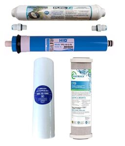 ro filter set with ro membrane, 75 gpd membrane, for 4 stage system, replacement membrane and filters