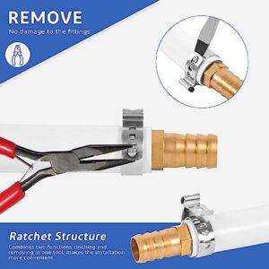 JWGJW PEX Clamp Cinch Tool Crimping Tool Crimper for Stainless Steel Clamps from 3/8"to 1" with 1/2" 22PCS and 3/4" 10PCS PEX Clamps (002)