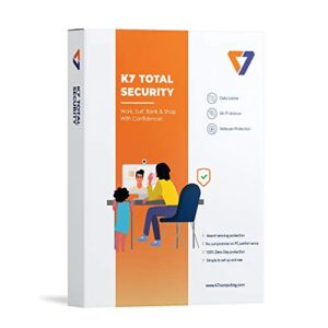 k7 total security antivirus 2023 for windows laptop/pc |1 user, 3 years|antivirus,internet security,data security,threat protection|2hr email delivery