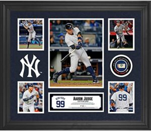 aaron judge new york yankees framed 20" x 24" 5-photo collage with a piece of game-used baseball - mlb player plaques and collages