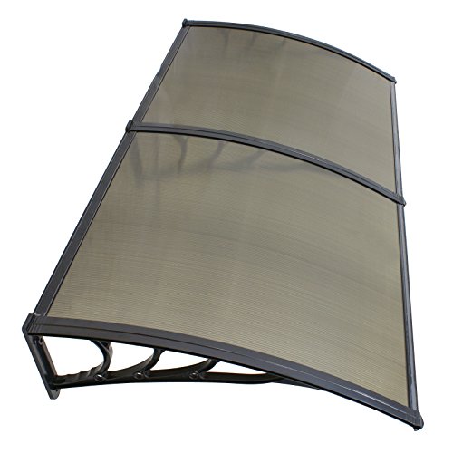 40 inch x 80 inch Window Awning Door Canopy Polycarbonate Cover Outdoor Front Door Patio Sun Shetter (Brown 1pcs)