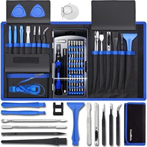 80 in 1 professional computer repair tool kit, precision screwdriver set with 56 bits, magnetic screwdriver set compatible for laptop, pc, macbook, tablet, iphone, ps4, and other electronic repair