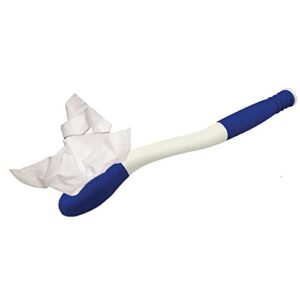 blue jay an elite healthcare brand the wiping wand toileting aid easy to use for the elderly/disabled people | 15 inch long reach hygienic cleaning aid with grips toilet paper or pre-moistened wipes