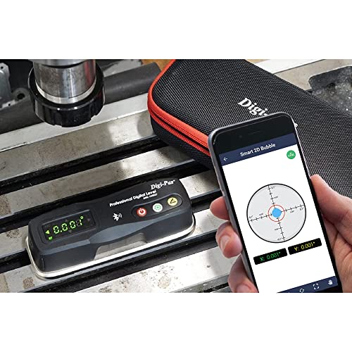 Digi-Pas 2-Axis Smart Master Precision Level DWL1500XY Bluetooth, 0.0002"/ft (0.02 mm/M), Black