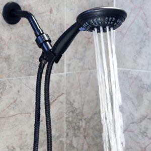 6 Function Handheld Shower Head Kit - High Pressure, Removable Hand Held Showerhead With Hose & Mount And Adjustable Rainfall Spray, 2.5 GPM - Oil-Rubbed Bronze