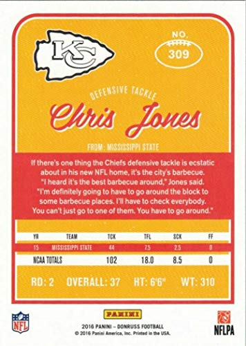 2016 Donruss #309 Chris Jones RC Rookie Kansas City Chiefs