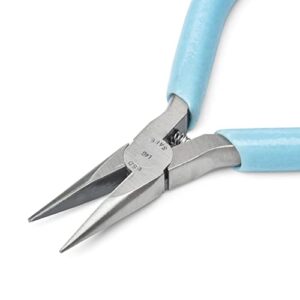 Xcelite Weller L4GN Xcelite 4" Sub-Miniature Needle Nose Plier with Light Blue Cushion Grip Handle