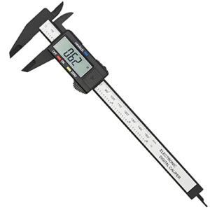 illumifun electronic digital caliper 6 inch - plastic vernier caliper, caliber measuring tool, 0-6 inch/0-150 mm micrometer ruler with large lcd screen, auto-off featured calipers (black)