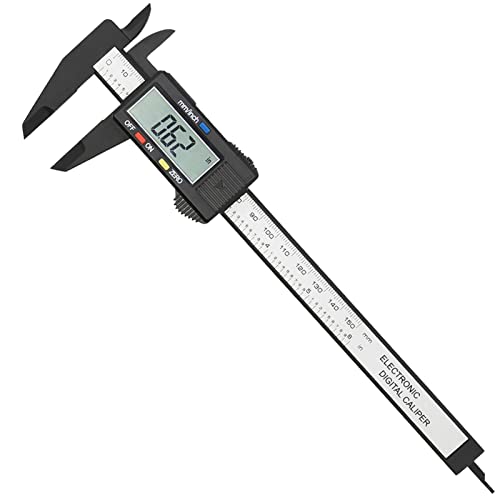 Illumifun Electronic Digital Caliper 6 Inch - Plastic Vernier Caliper, Caliber Measuring Tool, 0-6 Inch/0-150 mm Micrometer Ruler with Large LCD Screen, Auto-Off Featured Calipers (Black)