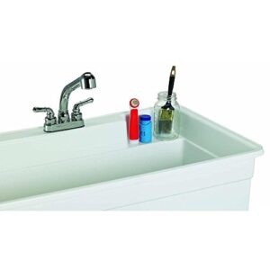 BigTub Utilatub Combo 40 in. x 24 in. Polypropylene Single Floor Mount with Pull-Out Faucet, P-Trap and Supply Lines in White