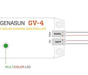 Genasun GV-4-Pb-12V, 4 A MPPT Solar Charge Controller for 12 V Lead-Acid Batteries