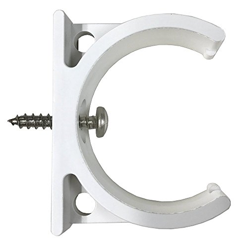 Mounting Bracket for Inline Water Filters (Ice makers, Refrigerators, Undersink) 2 Inch Diameter with Screw, White, Made in USA