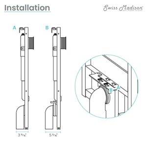 Swiss Madison Well Made Forever SM-WC424 Toilet Tank Carrier, For 2 x 4 Residential Studs, White