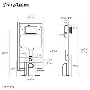 Swiss Madison Well Made Forever SM-WC424 Toilet Tank Carrier, For 2 x 4 Residential Studs, White