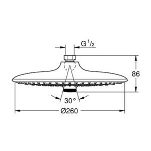 GROHE 26457000 Euphoria Rain Showerhead, 10 Inches Starlight Chrome